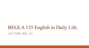 BEGLA-135 introduction. - TutorLitradude